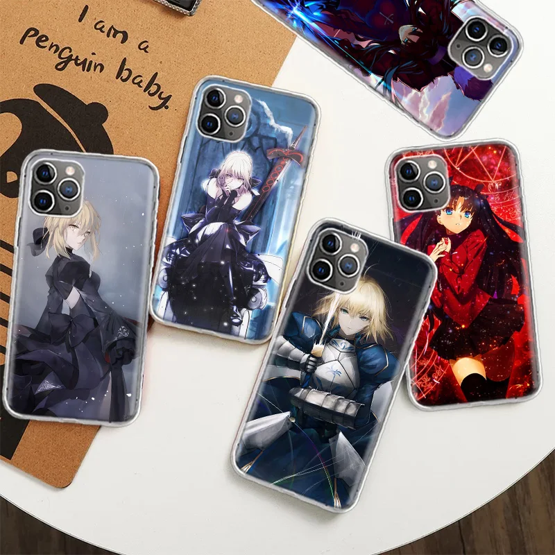 Cartoon Fate Stay Night Saber Phone For Apple Iphone 13 14 Pro Max 12 ...