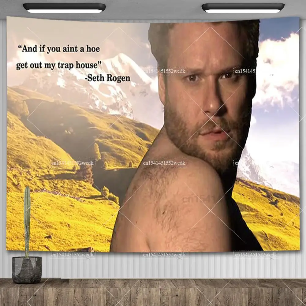 Seth-Rogen-Tapestry-Wall-Hanging-Funny-Man-Cave-Meme-Tapestry-Aesthetic ...