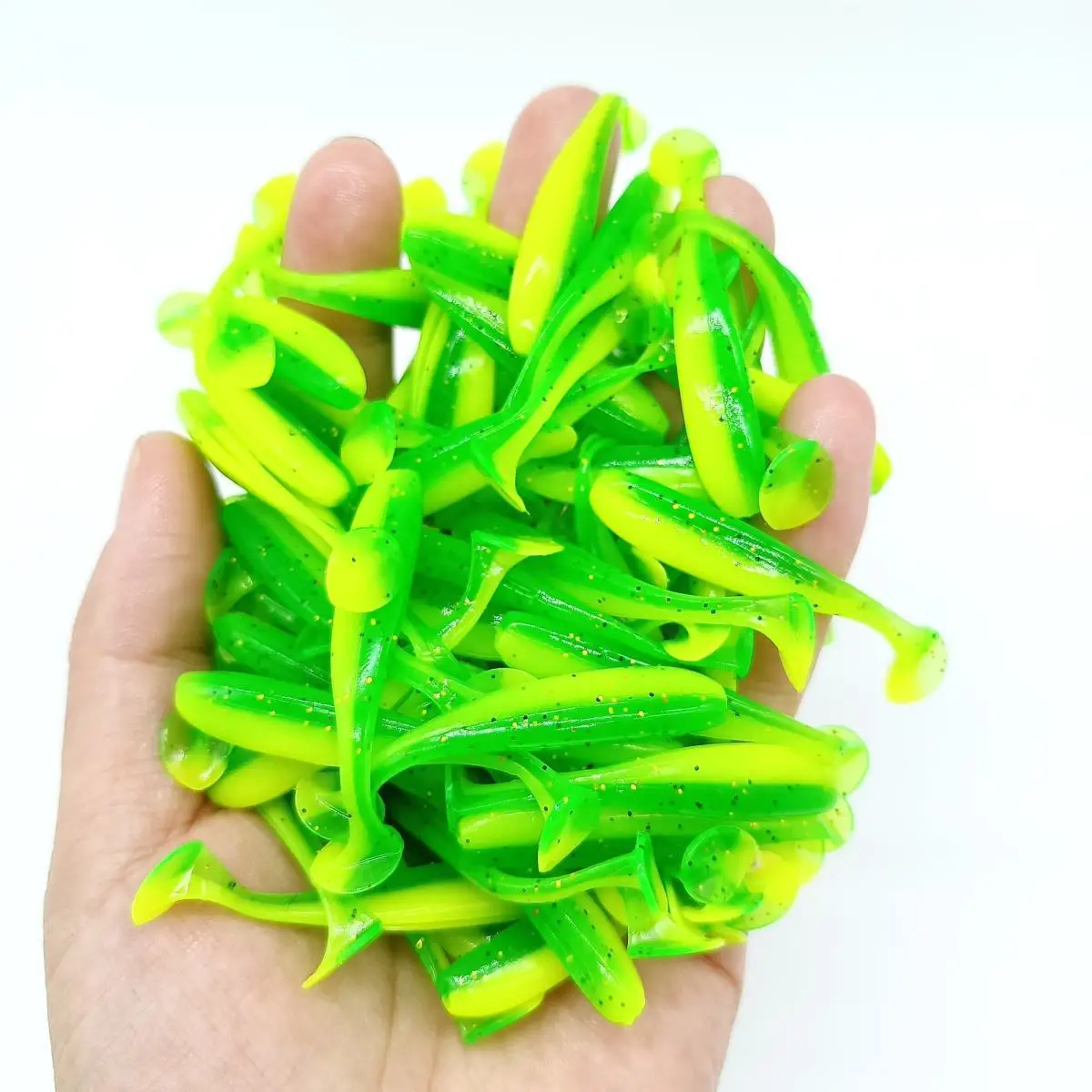 DUODUOYU 50PCS Micro Soft Fishing Lures 35mm 40mm T-tail Lure Small ...