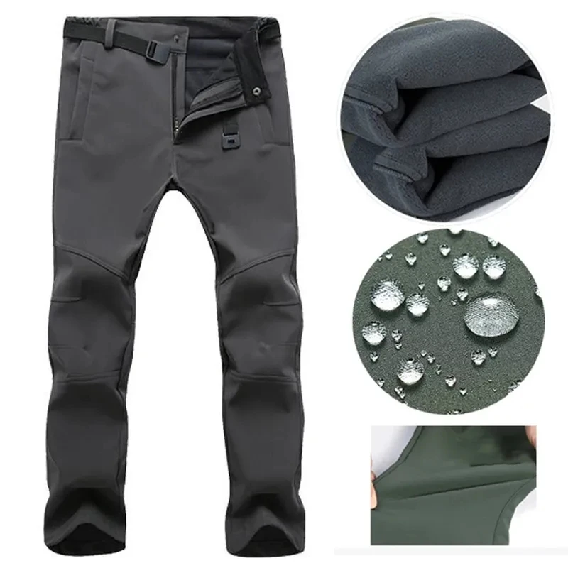 Winter-Soft-Shell-Hiking-Pants-Casual-Fleece-Warm-Waterproof-Outdoor ...