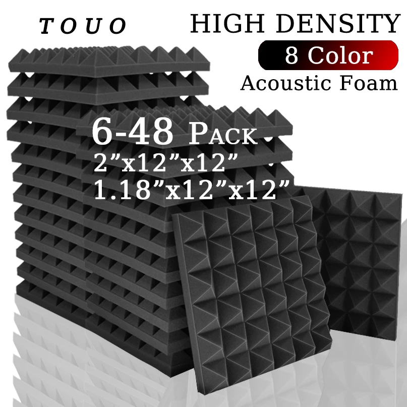 TOUO-Acoustic-Foam-6-48-Pcs-Sound-Proof-Wall-Panels-High-Density-Studio ...