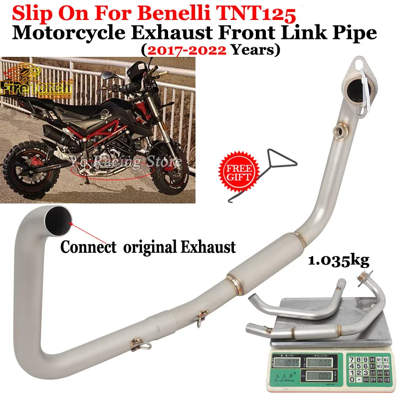Slip-On For Benelli TNT125 TNT 125 2017-2022 Motorcycle Exhaust Front ...