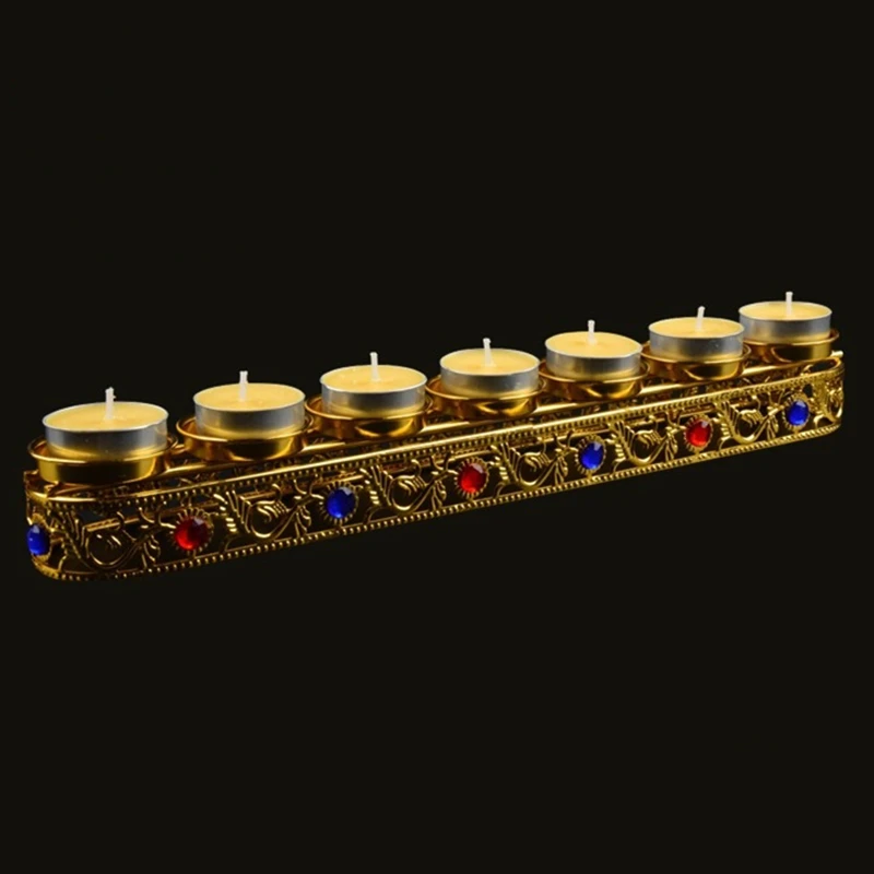 Candle Lamp Display Stand Inlaid Gem Tantric Candlestick Buddhist ...