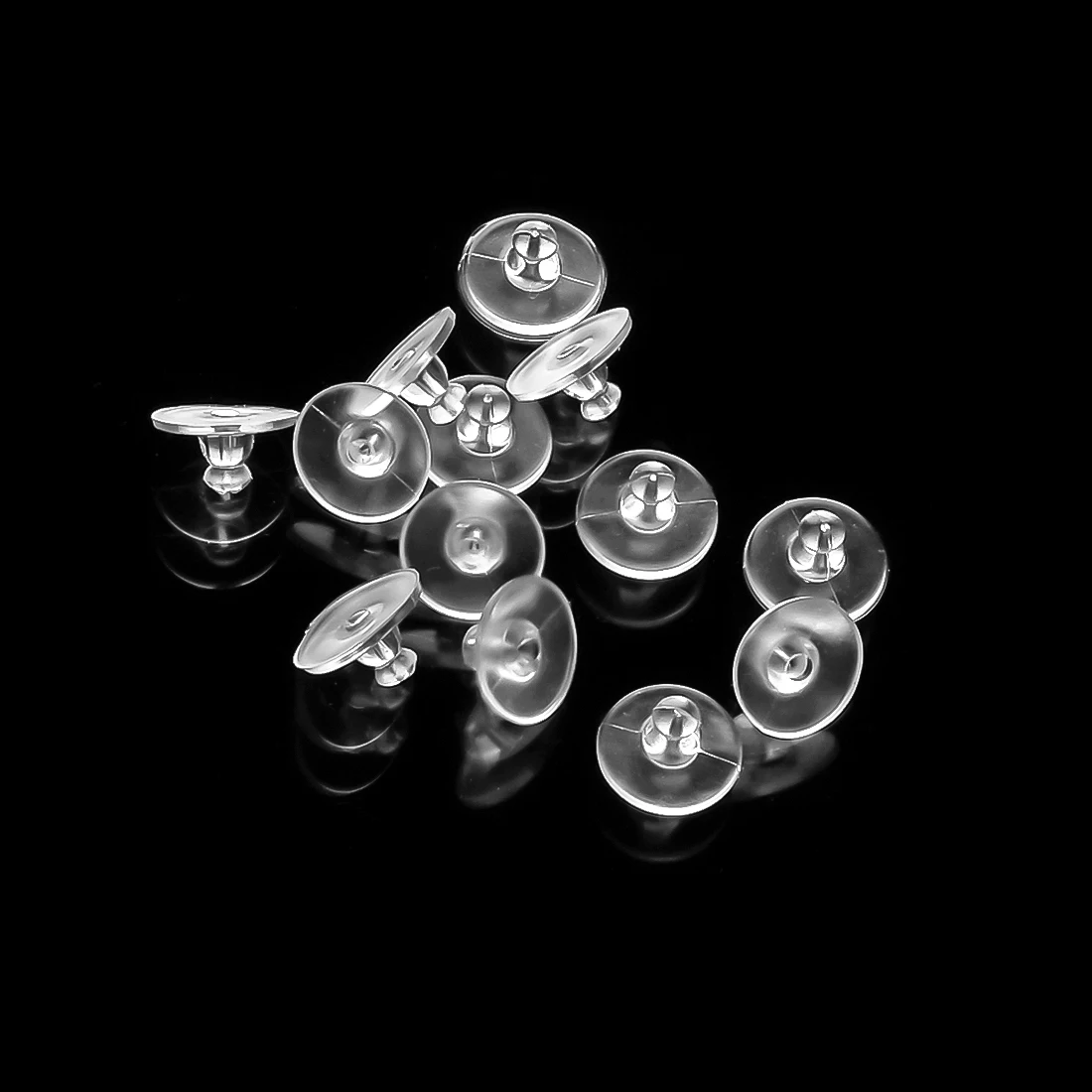 100pcs Soft Silicone Rubber Earring Back Stoppers For Stud Earrings DIY ...