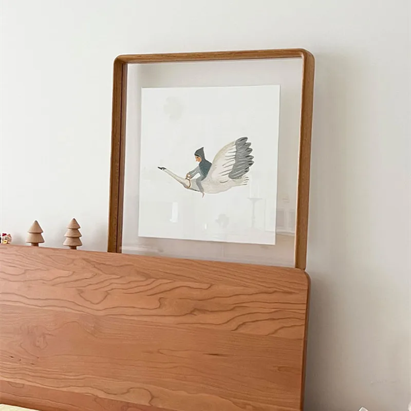 Wood-Photo-Frame-Rounded-Corner-Double-sided-Transparent-Frame-Wall ...