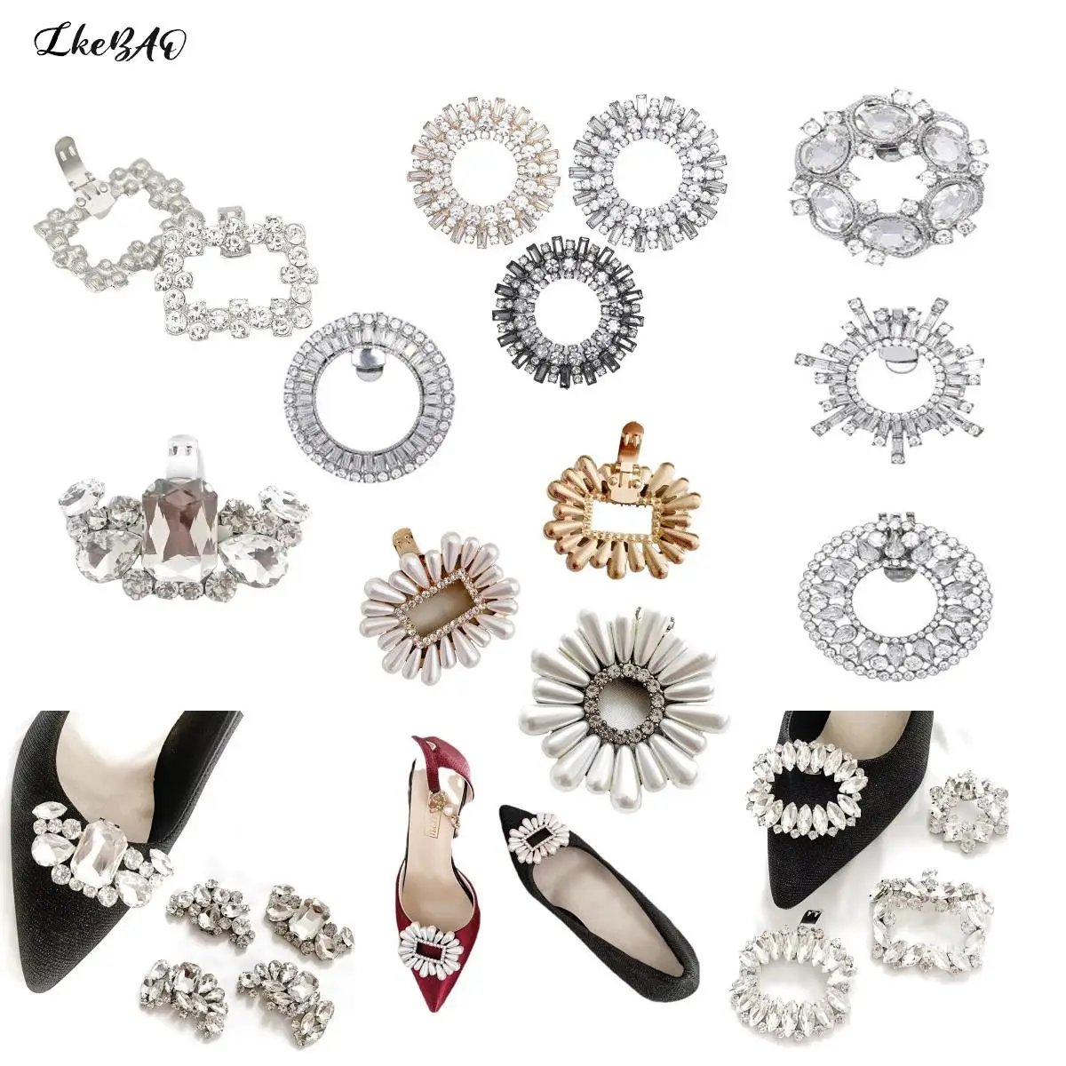 1PCS-Women-Bride-Flower-Charm-Buckle-Clip-Rhinestone-Shiny-Decorative ...