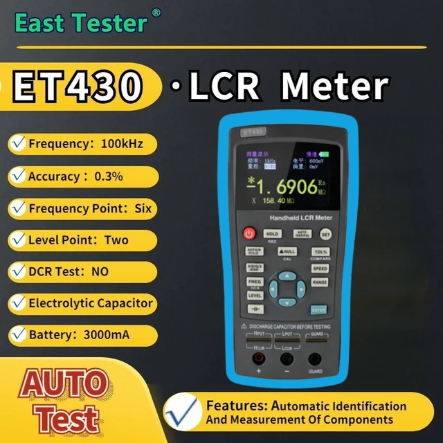 East Tester LCR Digital Bridge Meter ET43 USB Handheld High Precision ...