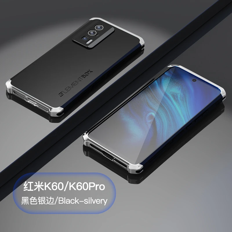 충격 방지 알루미늄 금속 전화 케이스, 샤오미 레드미 K60 K50 K40S K40 K30 프로 포코 F4 F3 미 11X 하드 플라스틱 뒷면 커버 Fundas ...