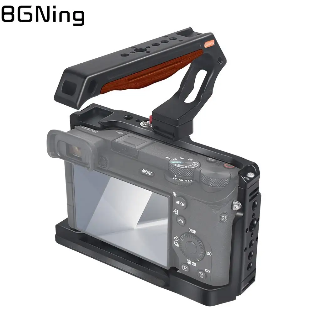 Aluminum Alloy Camera Cage Video Rig Top Handle Kit Cold Shoe Mount for ...