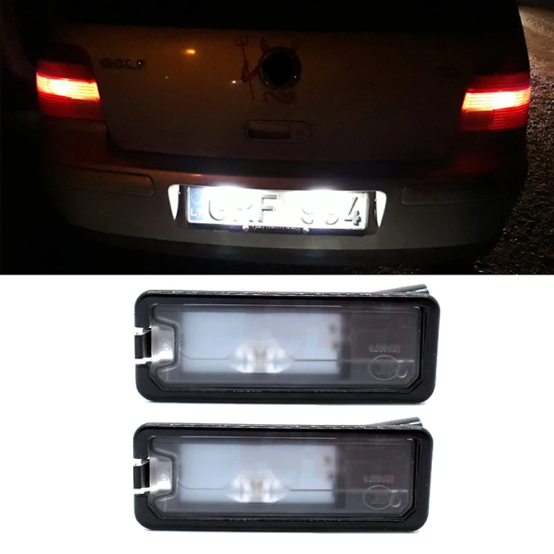 2pcs License Plate LED Light Universally Used For VW/Golf MK6 MK7 ...