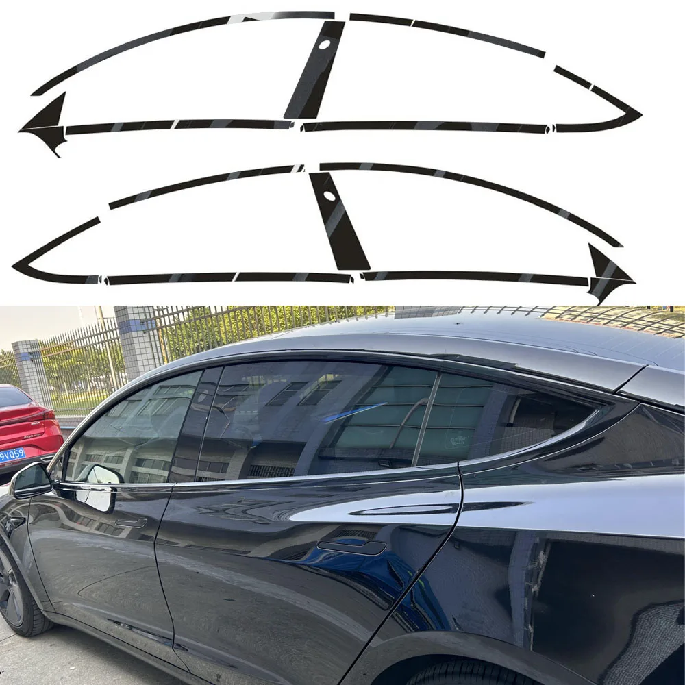 For-Tesla-Model-3-2017-2022-Sedan-Window-Chrome-Delete-Blackout-ABC ...