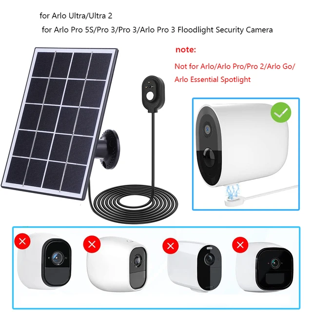 Solar Panel Charger 3 Pack For Arlo Pro 4/Pro 3/Ultra/Ultra 2/Pro Arlo ...