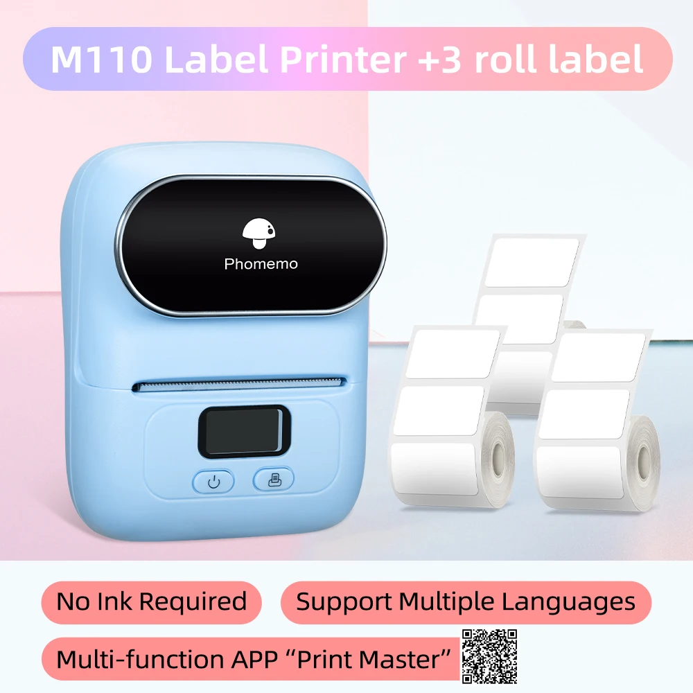 Phomemo-M110-Label-Maker-Mini-Label-Printer-Portable-Adhesive-Sticker ...