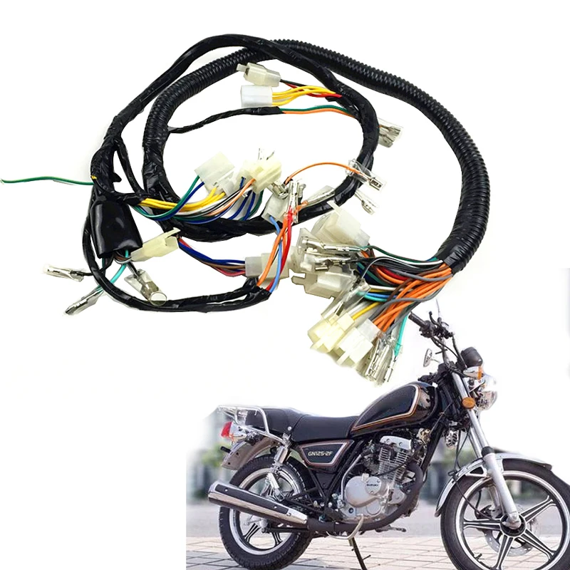 For-Suzuki-Haojue-Motorcycles-Harness-Wire-Head-Light-Lamp-Wiring ...