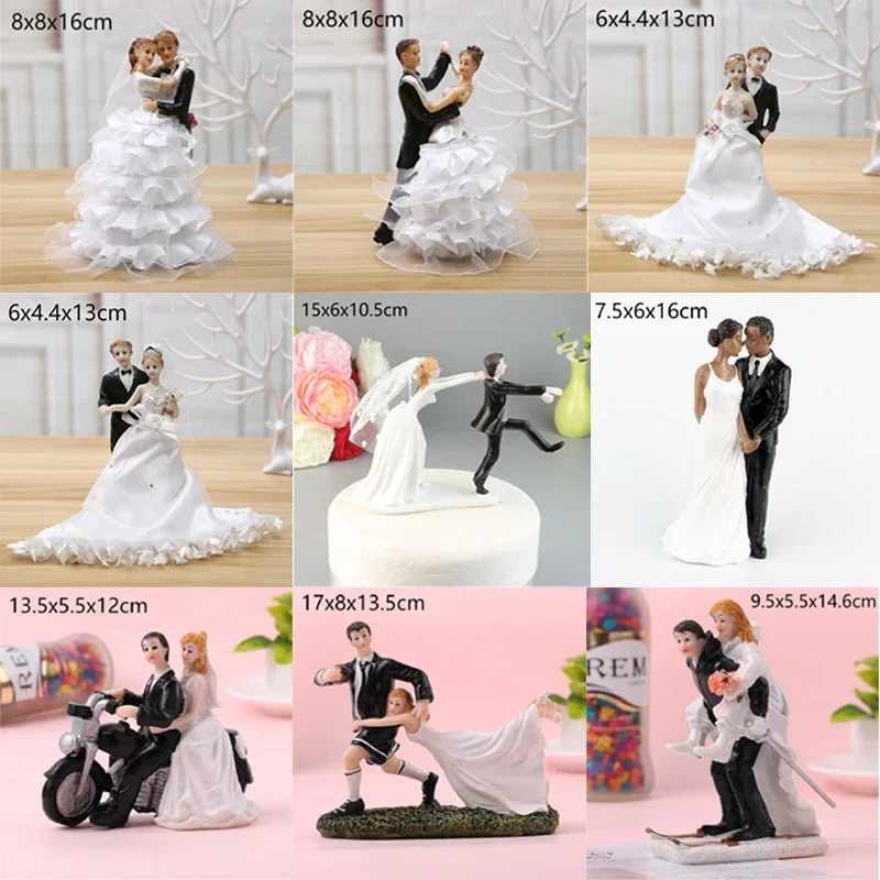 Wedding Bride and Groom Figurines Cake Toppers Resin Doll Ornaments ...