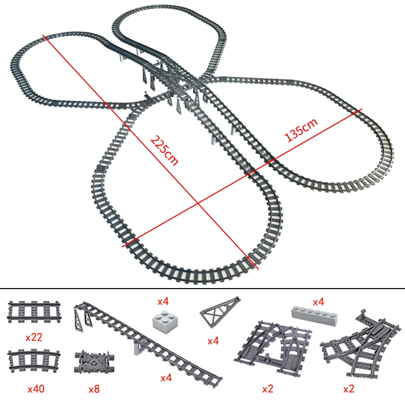MOC-Creative-Expert-Ideas-City-Train-Tracks-Single-Slip-Switch-Crossings-Rails-Bricks-Building ...