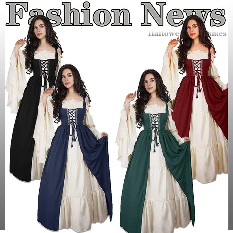 retro-party-Renaissance-Victorian-Medieval-Gothic-Long-Dresses-Maxi ...