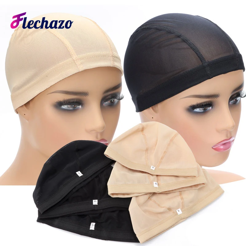 Flechazo-Mesh-Wig-Cap-1-10Pcs-Weave-Cap-Black-Beige-Breathable-Dome ...