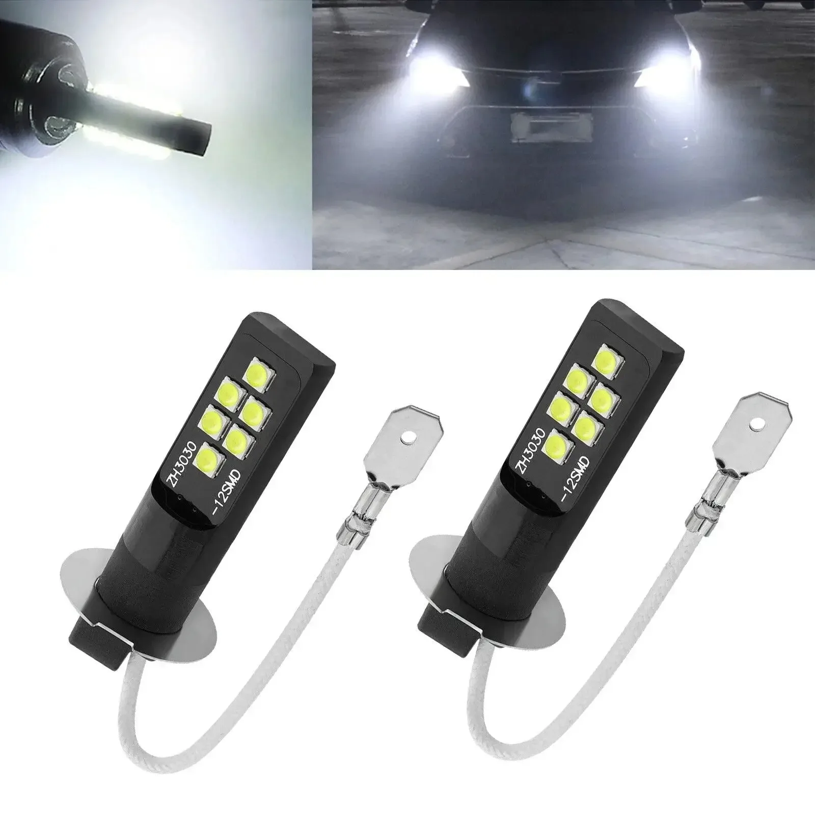 2Pcs-H3-Led-Headlight-Car-Fog-Light-Bulbs-Auto-DRL-Lamps-Led-Canbus-30W ...