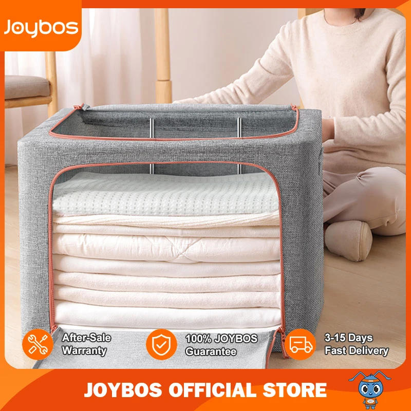 JOYBOS Fabric Storage Box Organizer Foldable Bag Laundry Blanket Pillow Storage Cabinet Pet ...