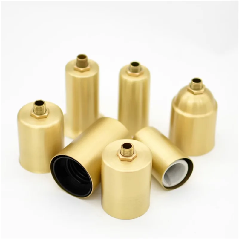 2-Pieces-Brass-100-Lamp-Base-Cup-with-Ceramic-inner-Socket-Electric ...