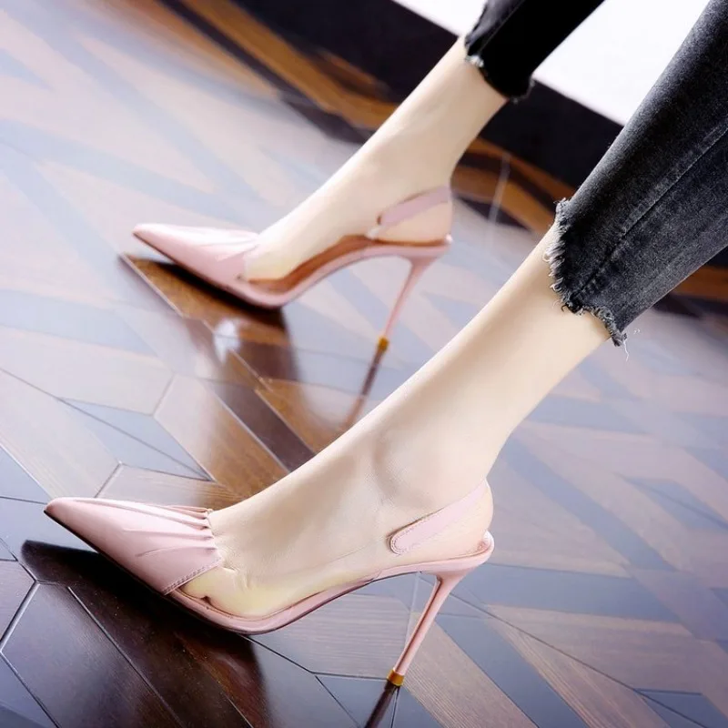 Star-style-Pleat-design-Women-Pumps-Elegant-Stiletto-High-heels-Office ...