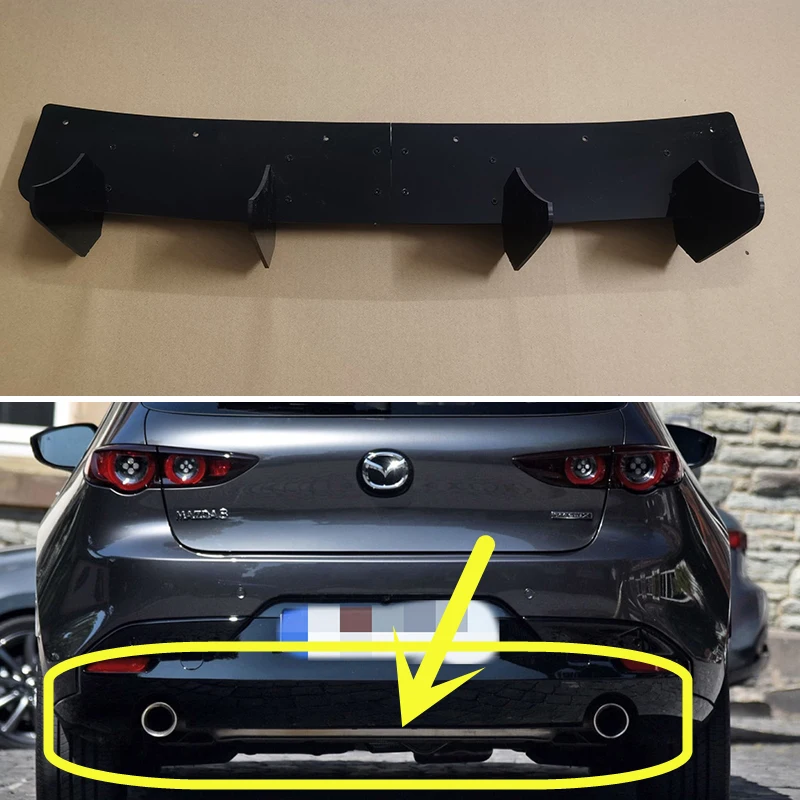 For-Mazda-3-Skyactiv-Hatchback-2019-on-Year-Rear-Diffuser-Bumper-Lips ...