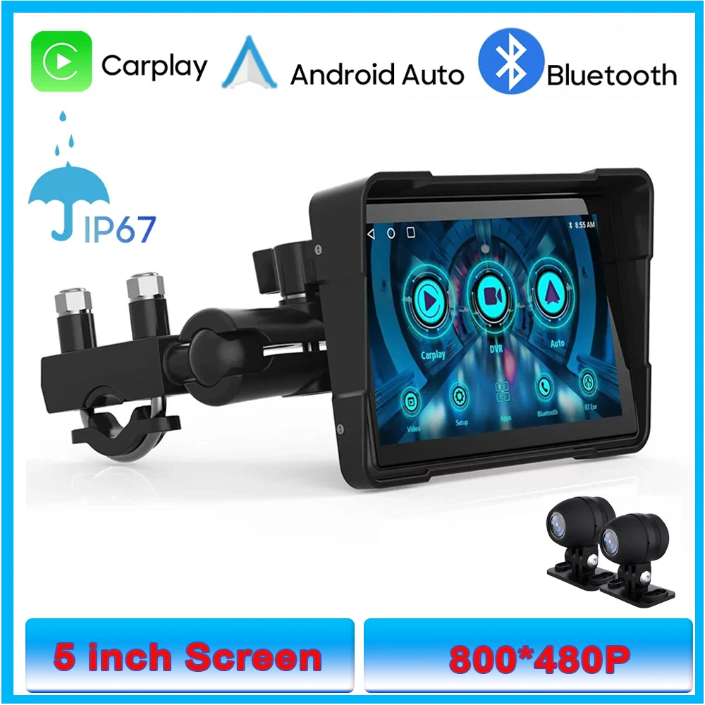 5-Inch-Android-Motorcycle-Carplay-IPX7-Waterproof-Apple-WiFi-Wireless ...