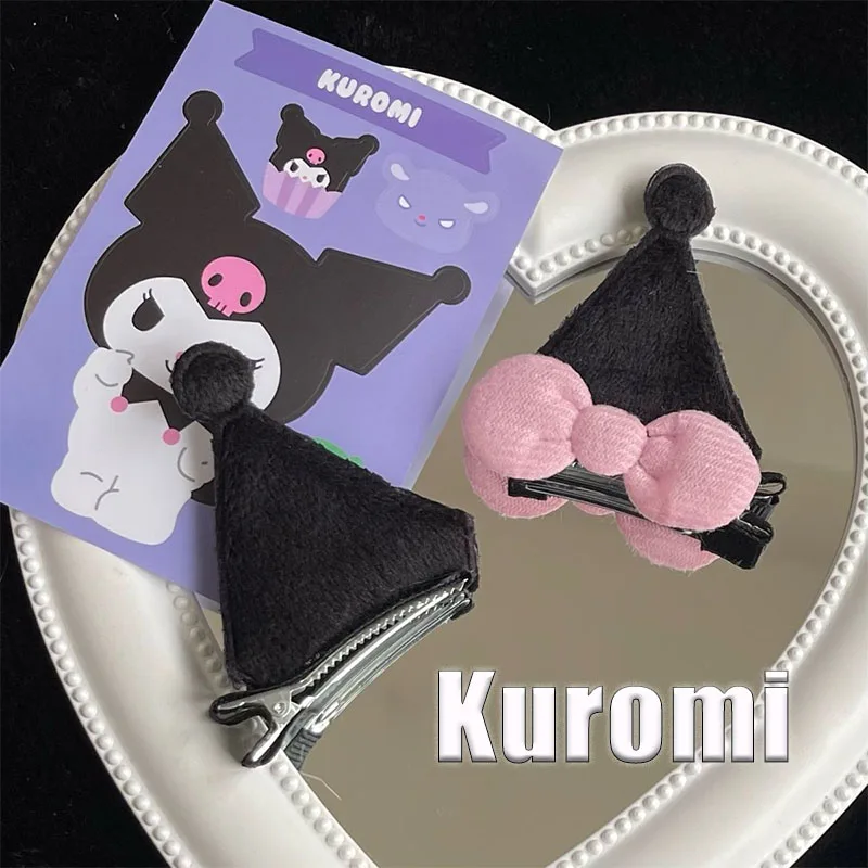 2Pcs Sanrio Kuromi Kawaii חמוד זוג של קליפים Cartoon ילדה לב מתוק מגניב ...