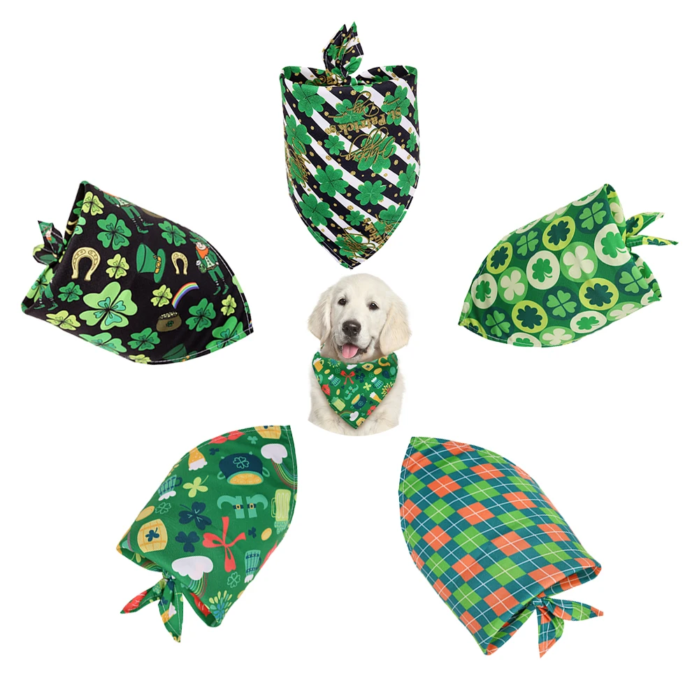 St. Patrick's Day Bandana Pet Small Dog Scarf Bandanas Adjustable ...