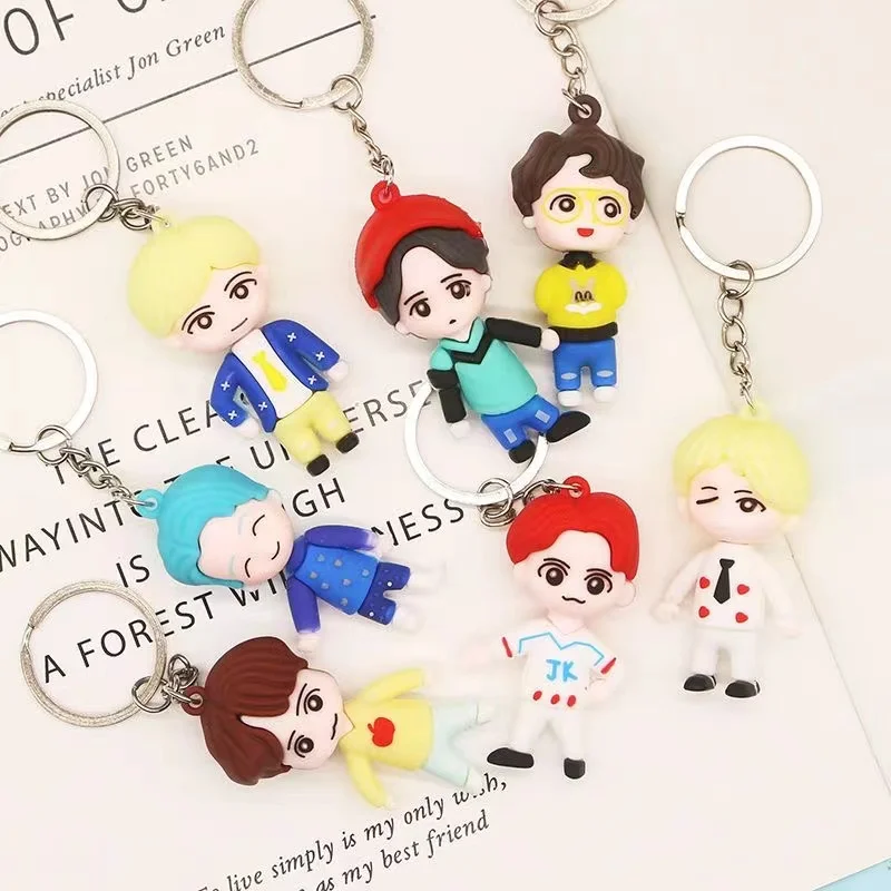 Cartoon-Korean-KPOP-key-chain-key-chain-bulletproof-boy-soft-silicone ...