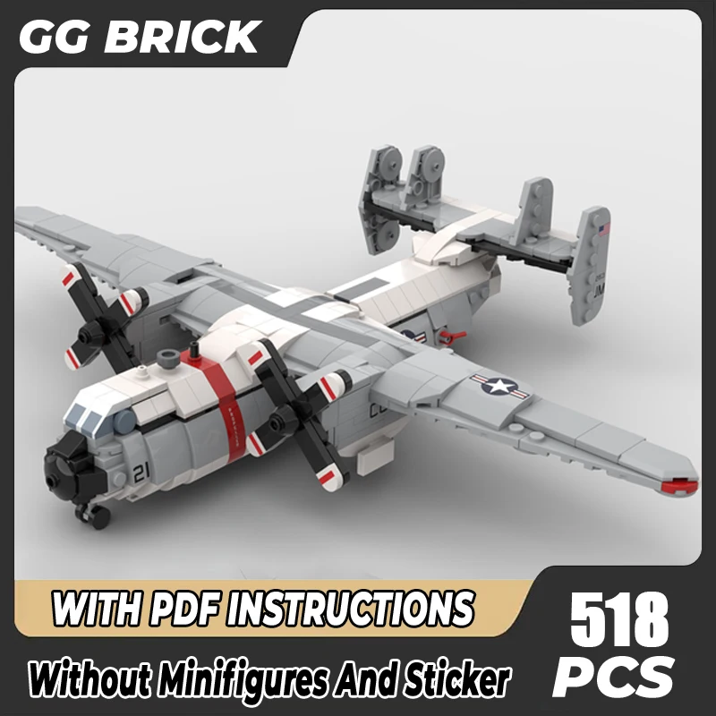 Moc-Building-Bricks-Military-1-72-Scale-C-2-Greyhound-Bomber-Model-Technology-Modular-Fighter ...