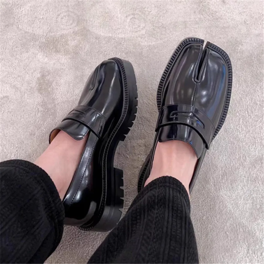 Fashion-Split-Toe-Women-Pumps-Slip-On-Thick-Sole-Platform-Shoes-Tabi ...