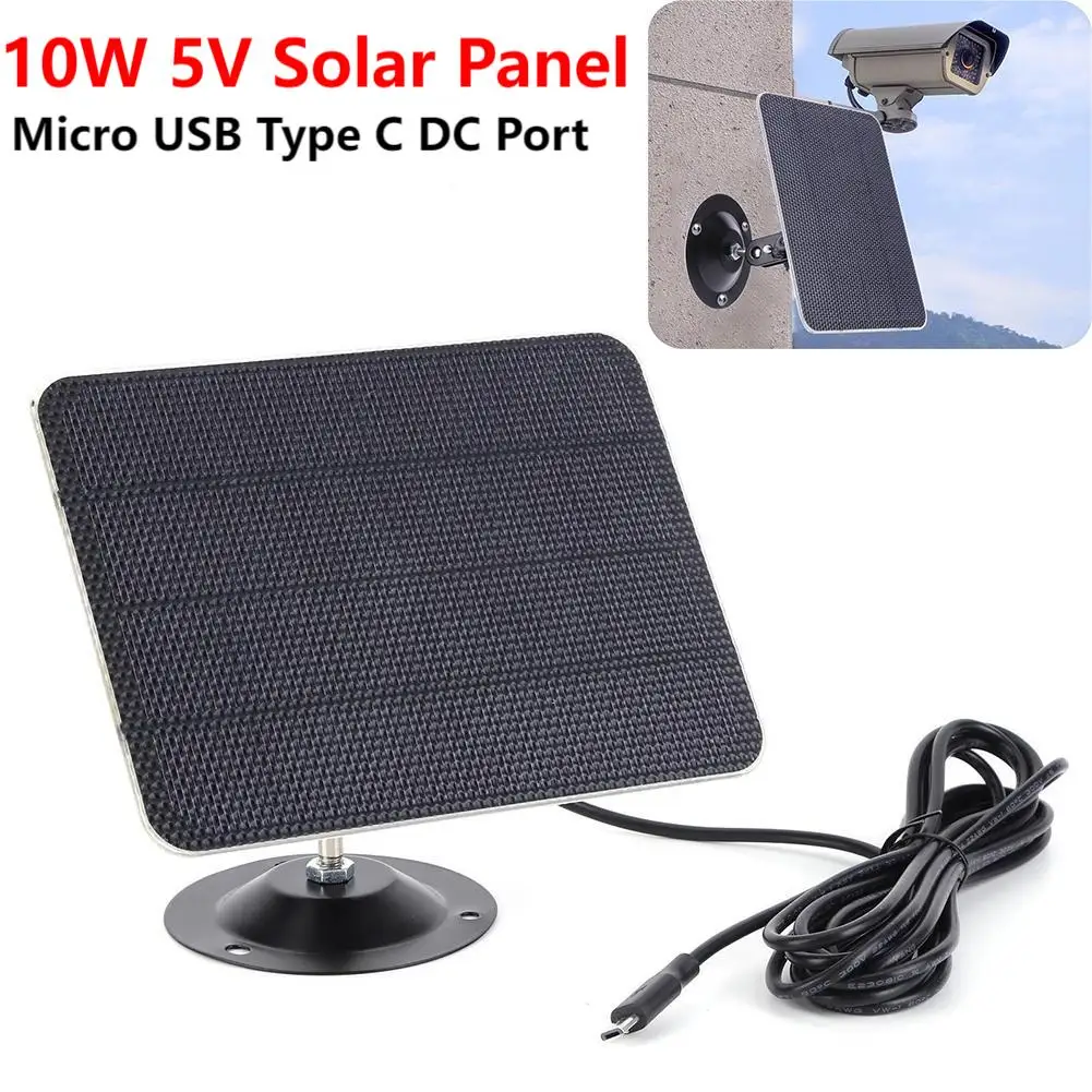10W-5V-Solar-Cells-Charger-Micro-USB-Type-C-2-in1-Charging-Portable ...