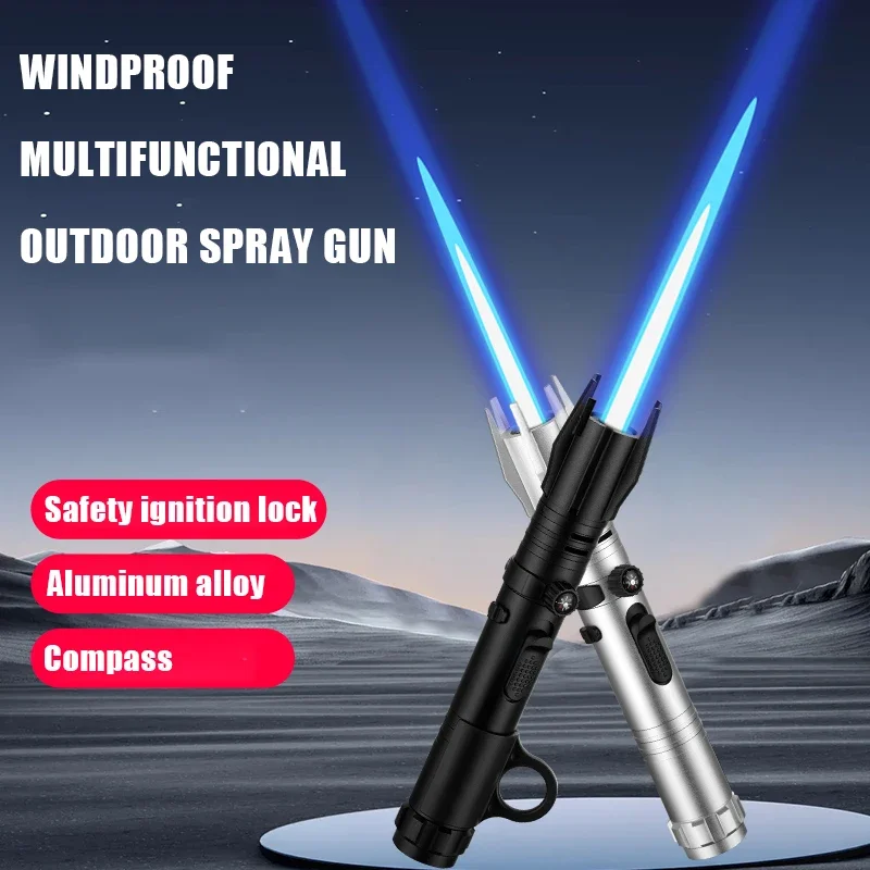 New Black Knight Lightsaber High Fire Spray Gun Windproof Blue Flame ...