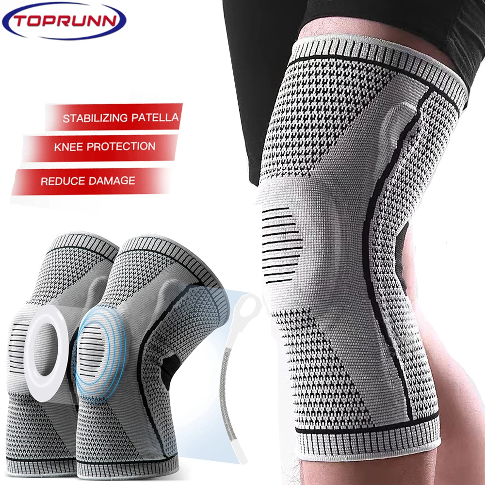 1Pair-Silicone-Full-Knee-Brace-Strap-Patella-Medial-Support-Knee ...