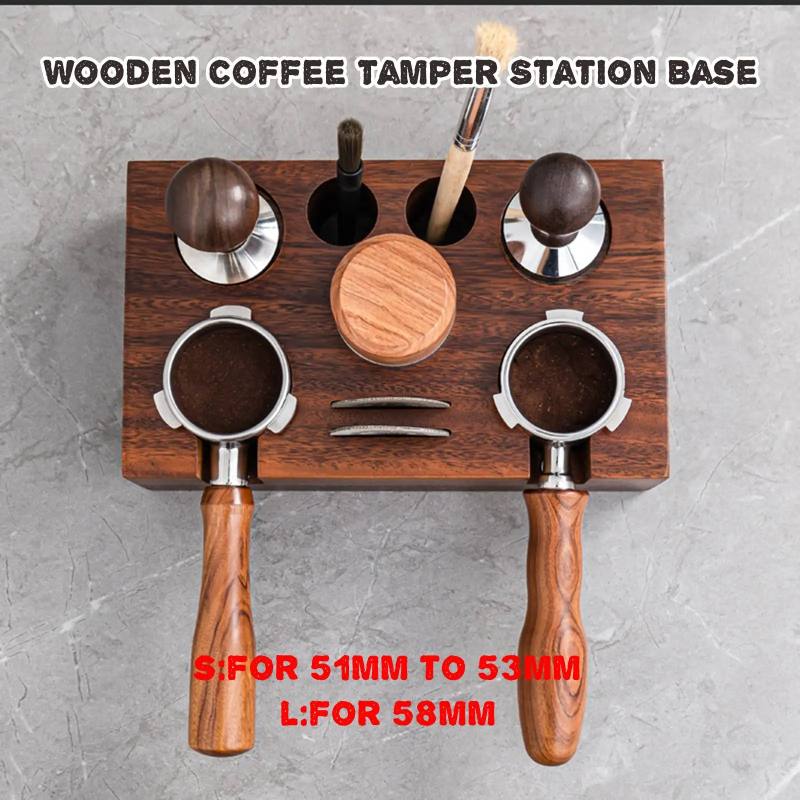 Coffee-Tamper-Holder-Walnut-Espresso-Tamp-Mat-Stand-Espresso-Tamper ...