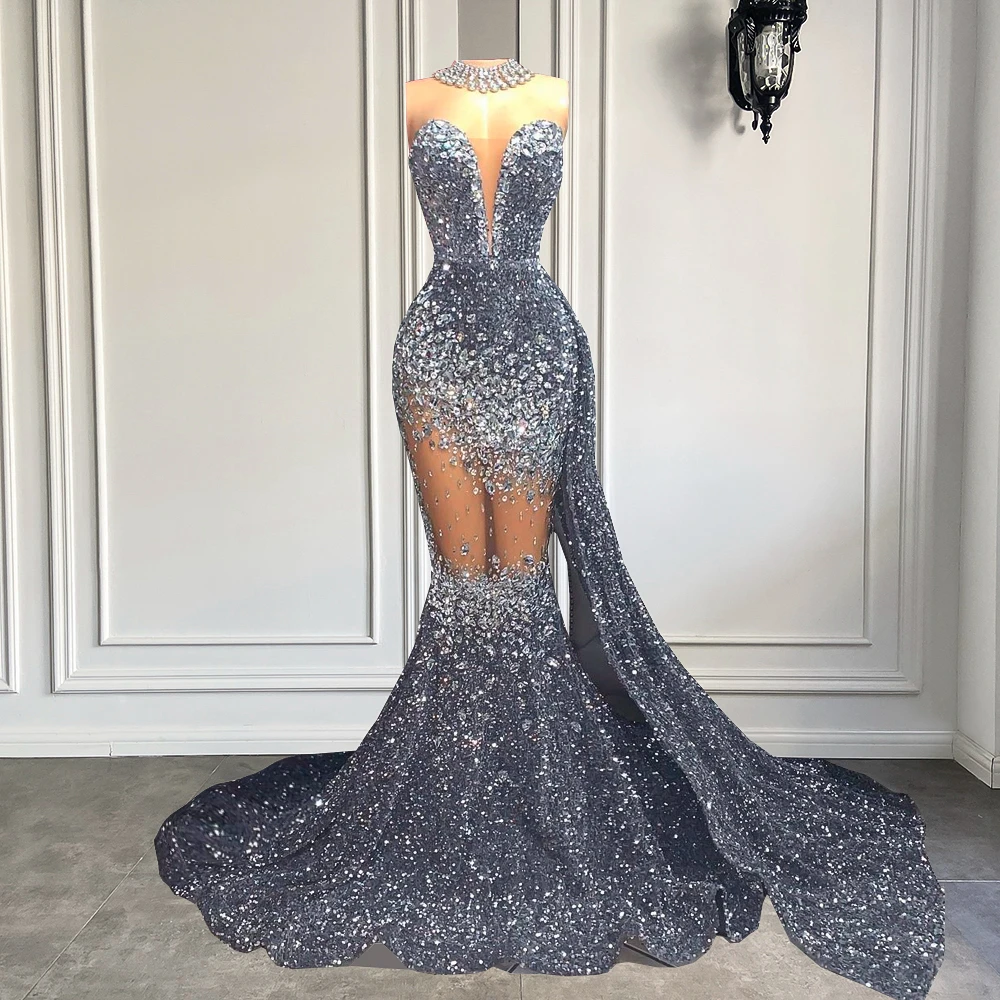 All Diamond Prom Dress