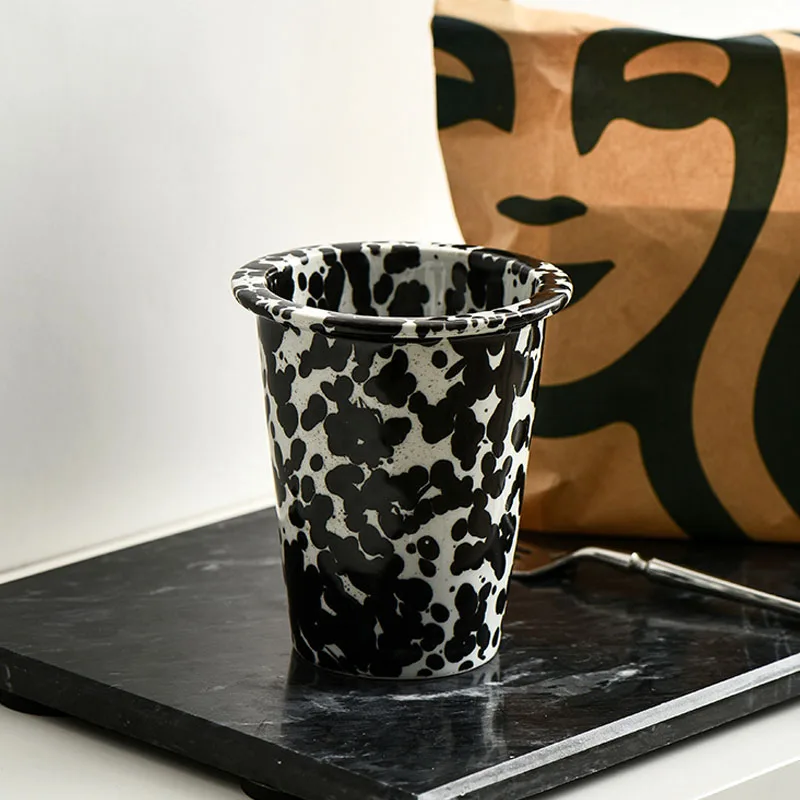 Retro Ceramic Coffee Mug, Breakfast Mug, Milk Cup, Ink Splash Design ...