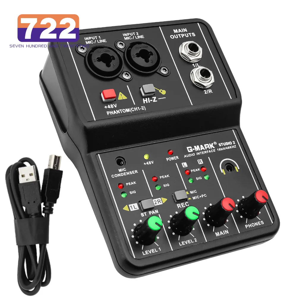 Q-12-Audio-Interface-USB-Sound-Card-Professional-Audio-Sound-Card-with ...