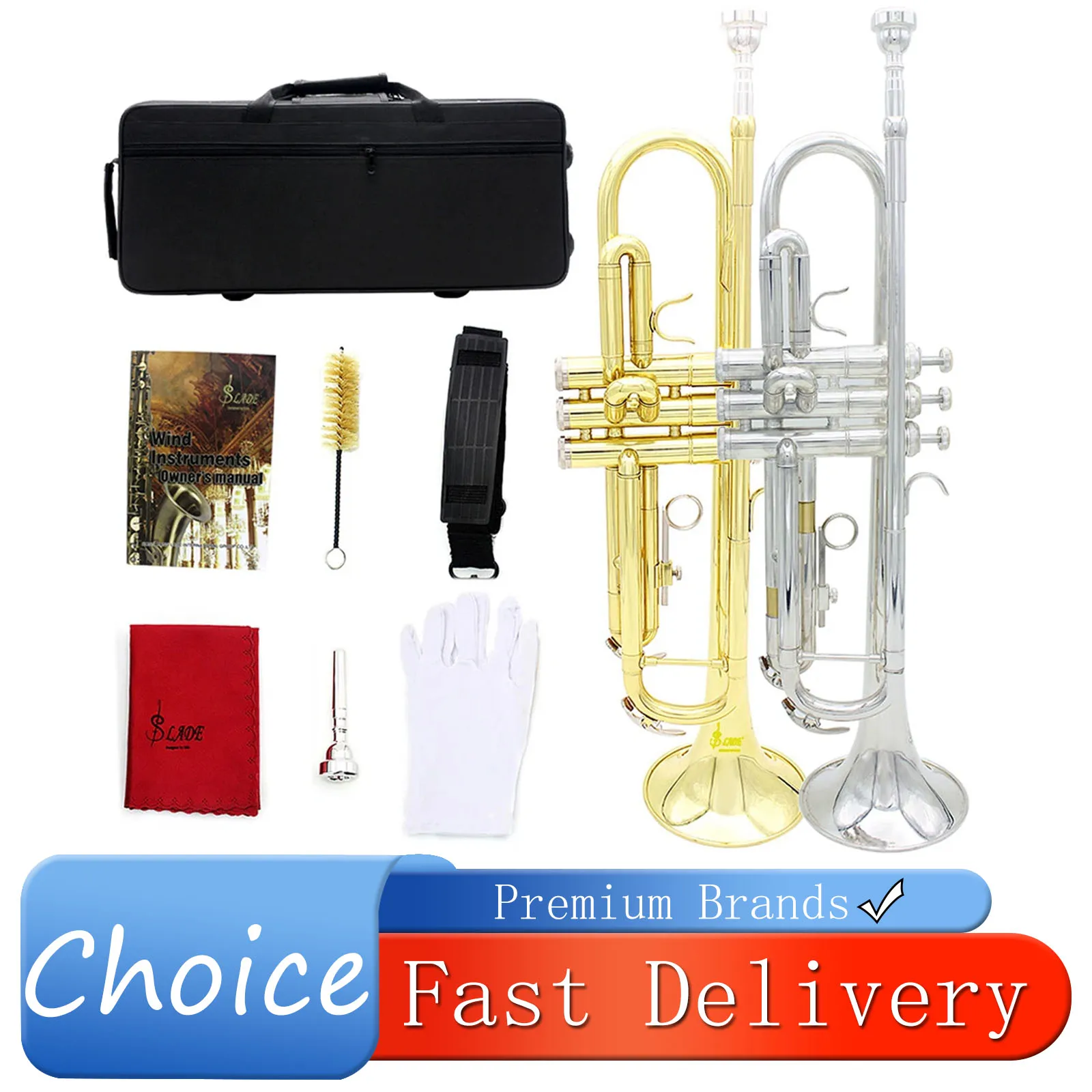 SLADE Brass Trumpet Bb B Flat Trumpette Professional Trompeta Trumpet ...