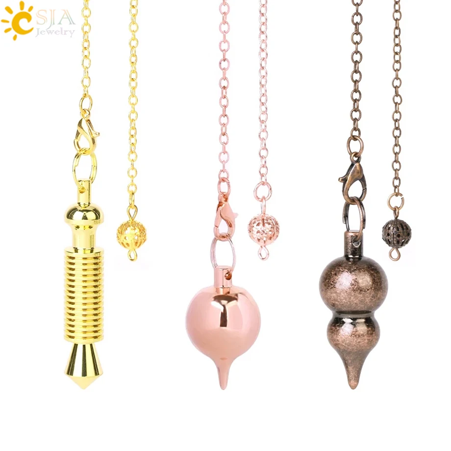 Esoteric-Copper-Metal-Pendulum-Pendulos-for-Dowsing-Divination-Spiral ...