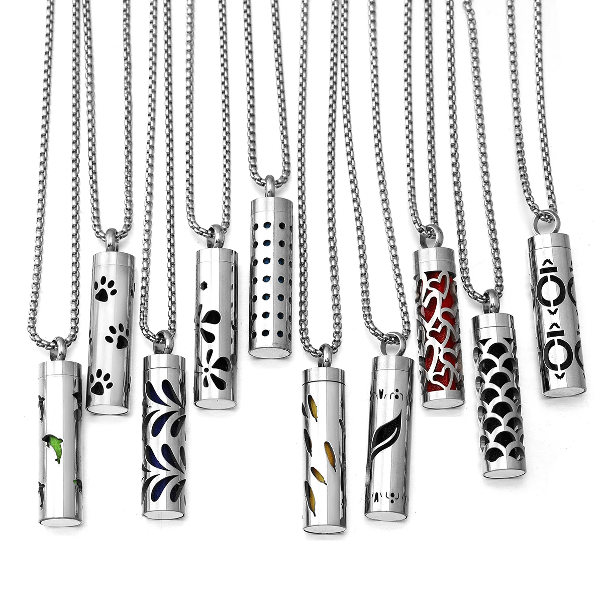Collar-con-colgante-para-aromaterapia-medall-n-de-acero-inoxidable-316L ...