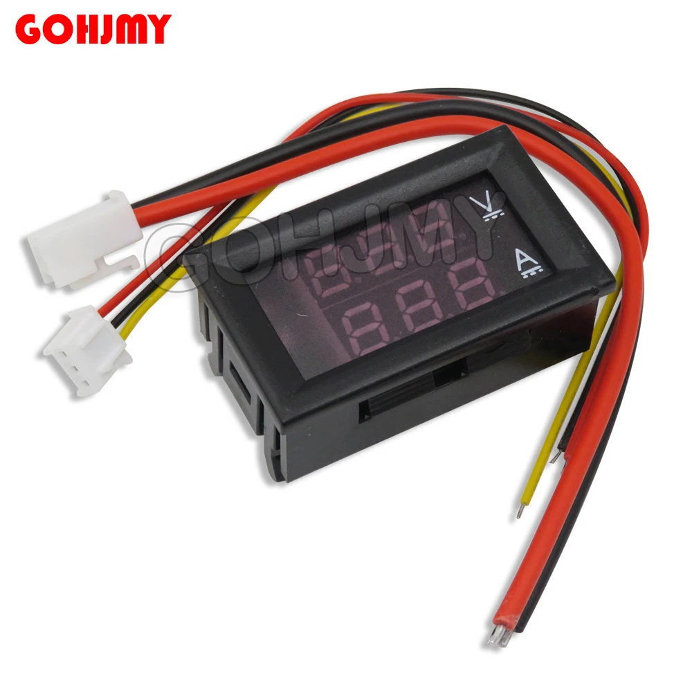 DC 0-100V 1A 10A 50A 100A 0.28 "디지털 전압계 전류계 듀얼 디스플레이 전압 검출기 전류계 패널, 빨간색 ...