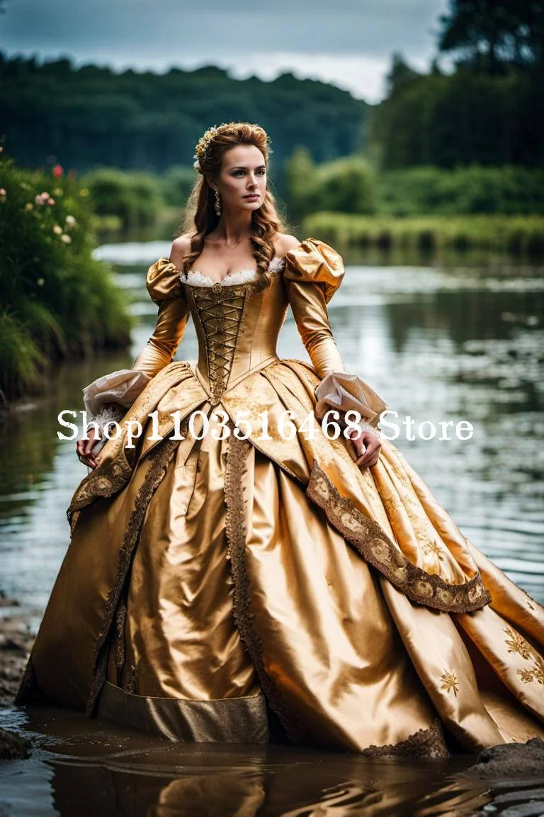 Historical-Victorian-Ball-Gowns-Elegant-Strapless-Long-Sleeve-Corset ...