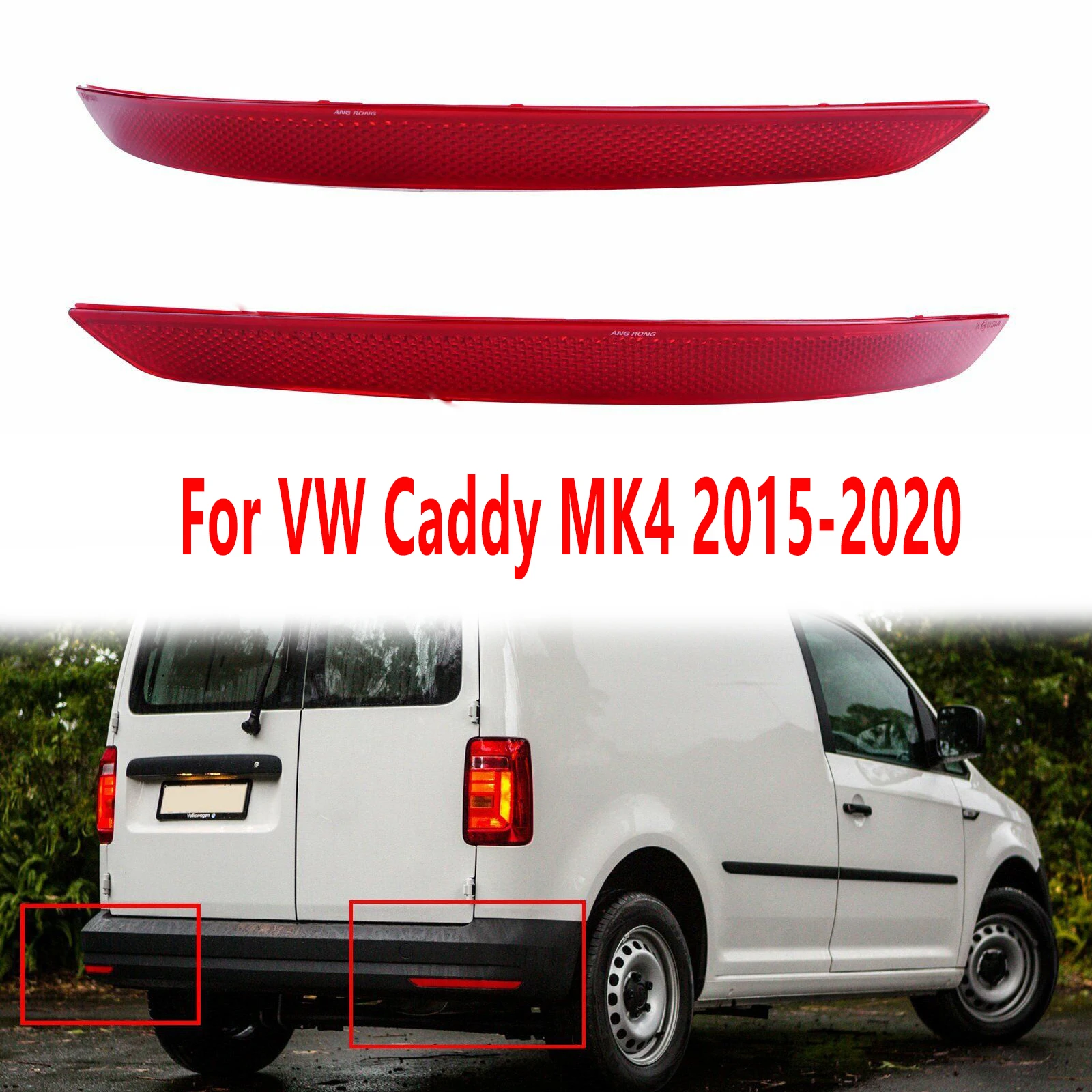 Reflector-de-parachoques-trasero-luz-para-VW-Caddy-MK4-2015-2020 ...