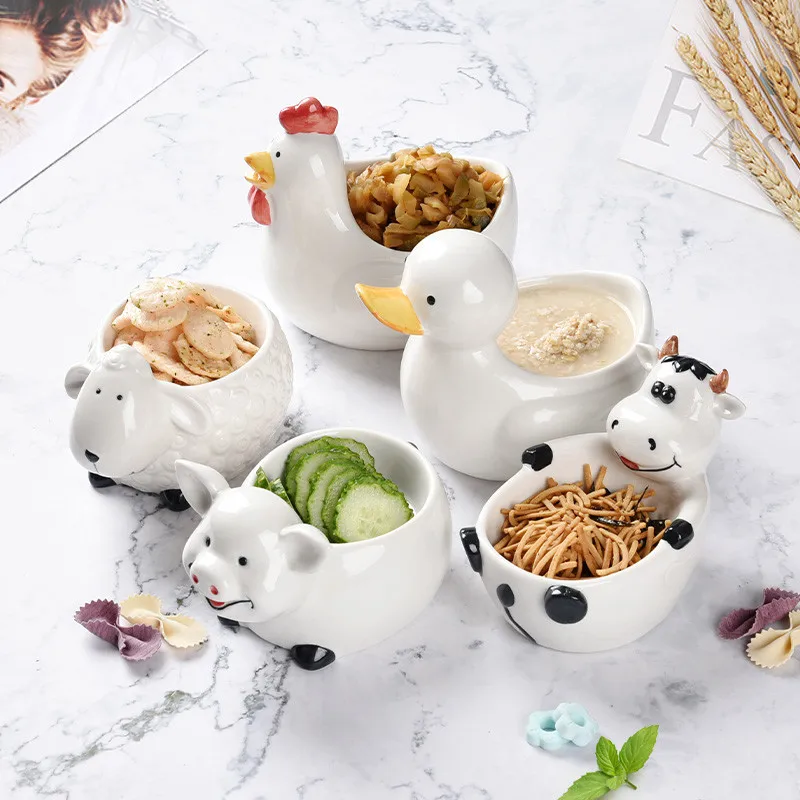 Creative-Ceramic-Bowl-Household-Tableware-Set-Girl-Heart-Q-Cute-Student ...