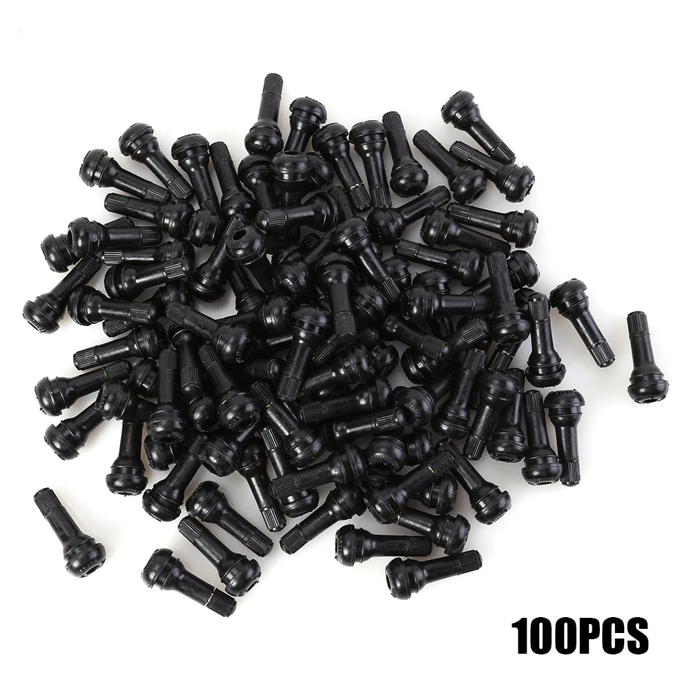 100-Pcs-TR-413-Snap-In-Shorty-Black-Rubber-Valve-Stems-TR413-Tubeless ...