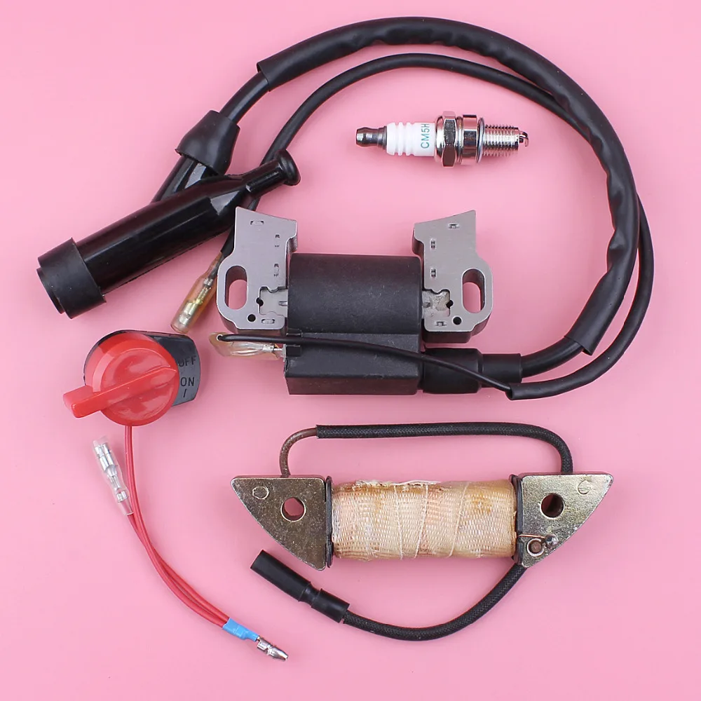 Tondeuse,Kit de bougie d'allumage avec interrupteur d'arrêt de bobine d'allumage, pour Honda ...