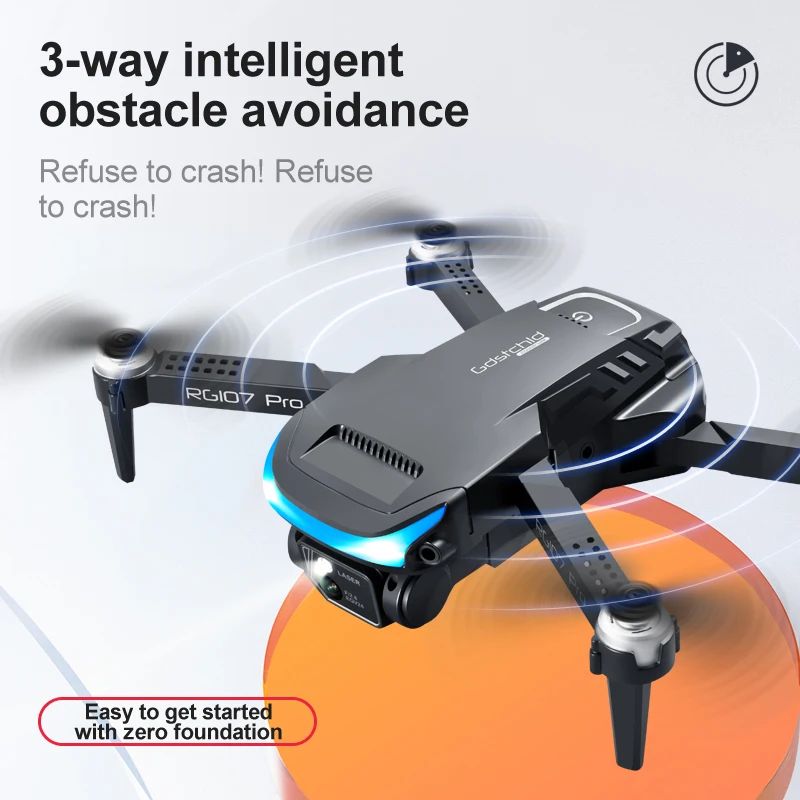 RG107 Mini Drone Obstacle Avoidance HD drone 4k profesional Dual Camera – 5 Star Drones